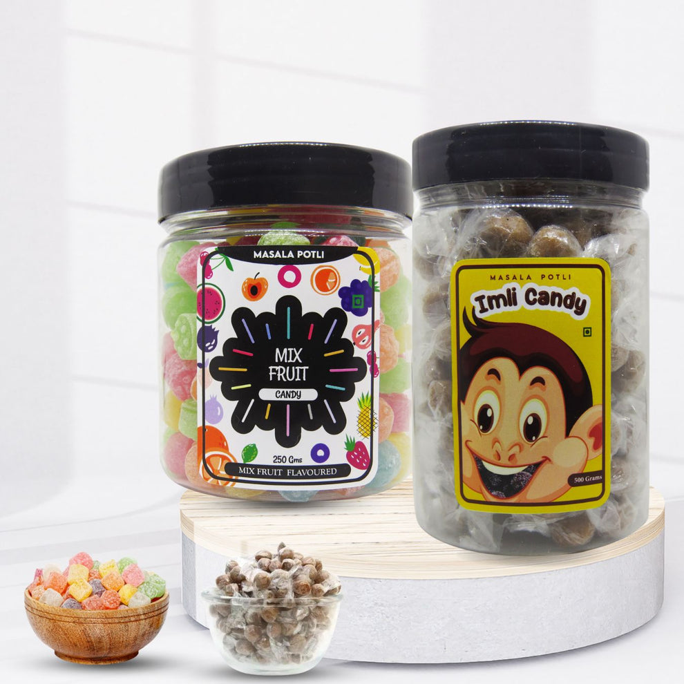 Jet Imli (Tamarind Candy) & Mix Fruit (Sugar Candy for Kids) – Masala Potli